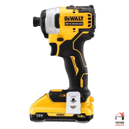 אימפקט דיוולט 18V בראשלס, 3 מהירויות עם סוללה 2AH ומטען DCF887P1-2AH ...